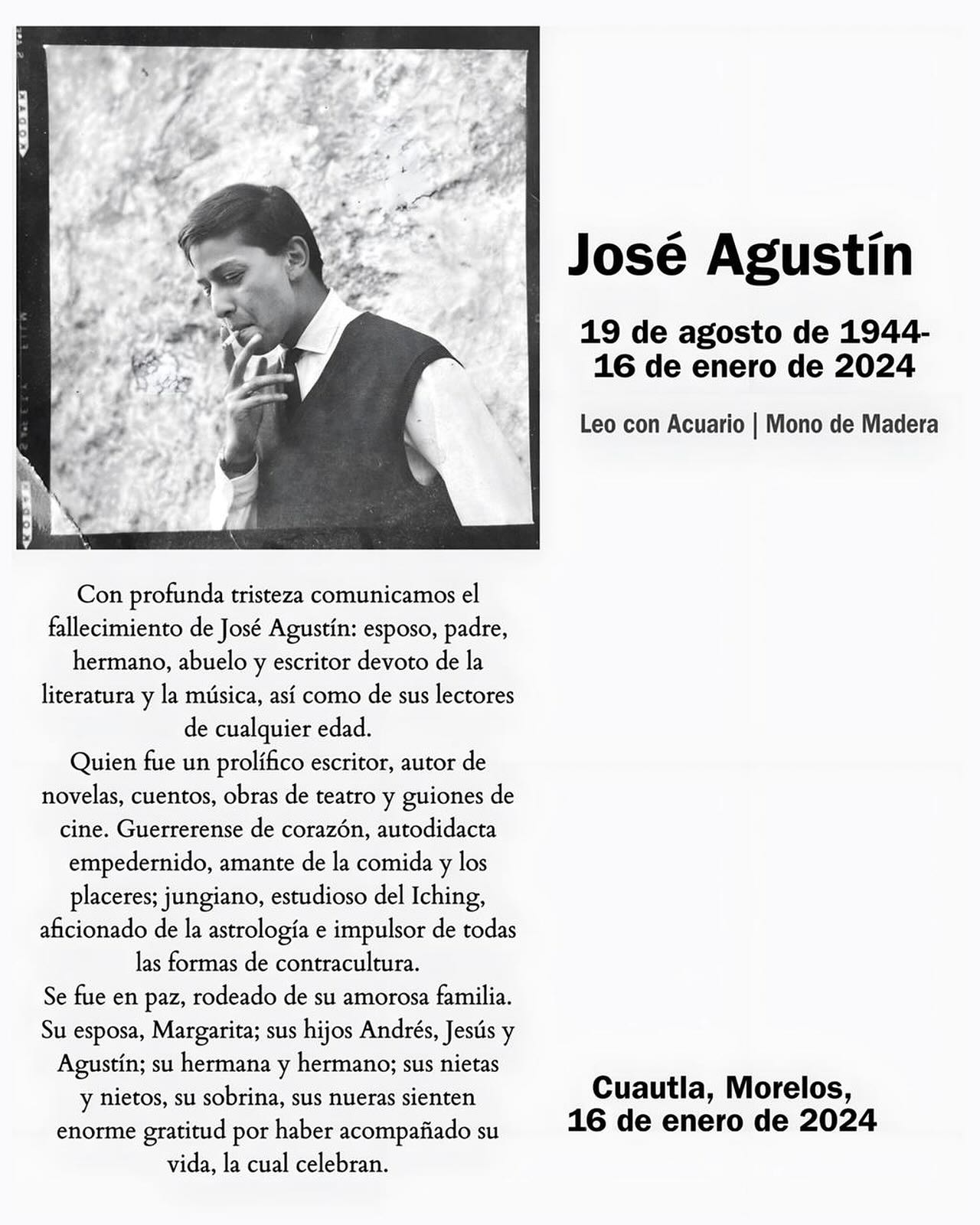 Muere El Escritor Mexicano José Agustín A Los 79 Años Máspormás